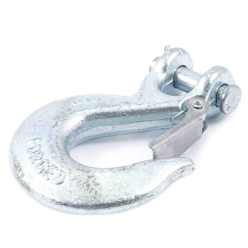 Clevis Slip Hook, Forged Galvanized, 3/8 in with Latch